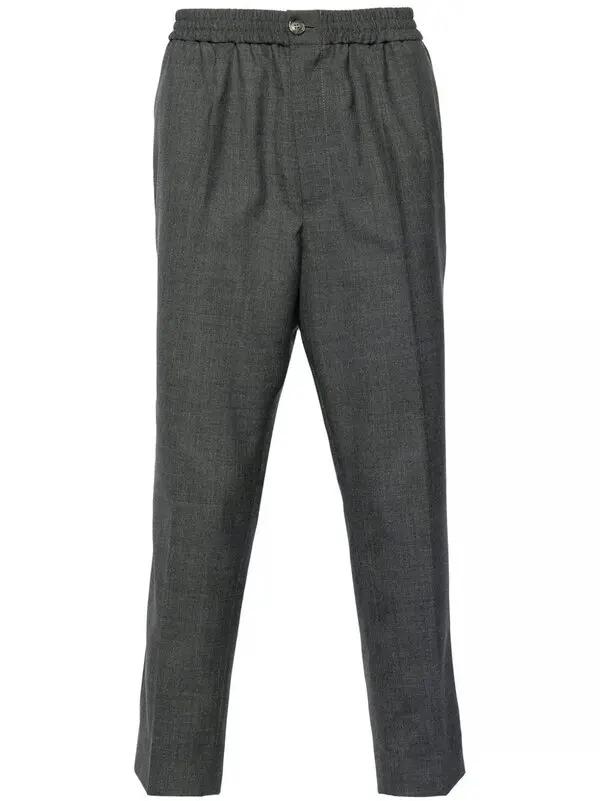 AMI Paris Mid-rise Cropped Tapered Trousers