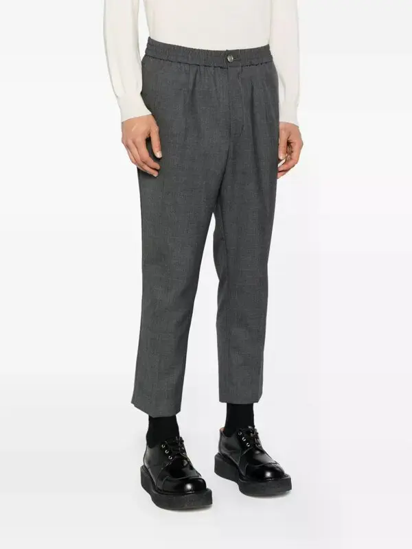 AMI Paris Mid-rise Cropped Tapered Trousers