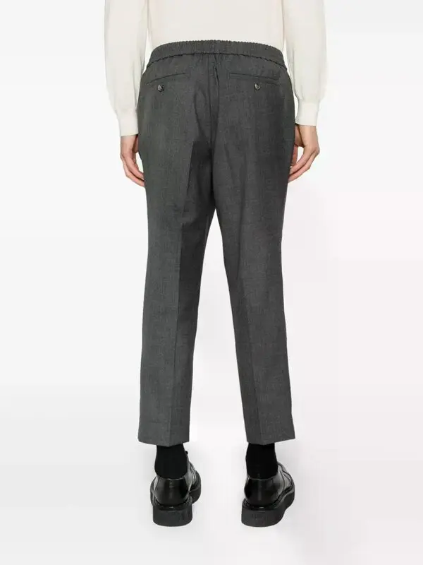 AMI Paris Mid-rise Cropped Tapered Trousers