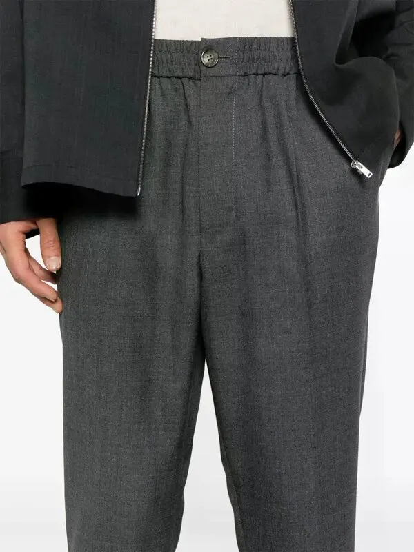 AMI Paris Mid-rise Cropped Tapered Trousers