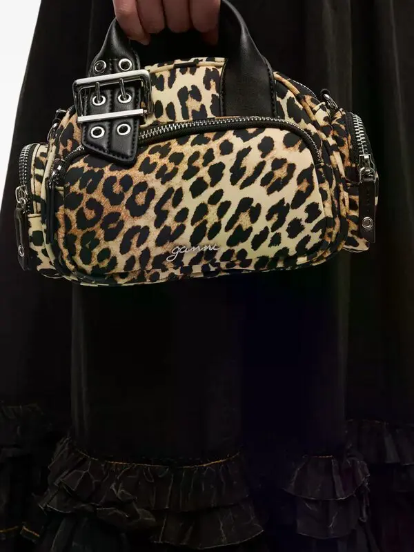 GANNI Leopard-print Tote Bag