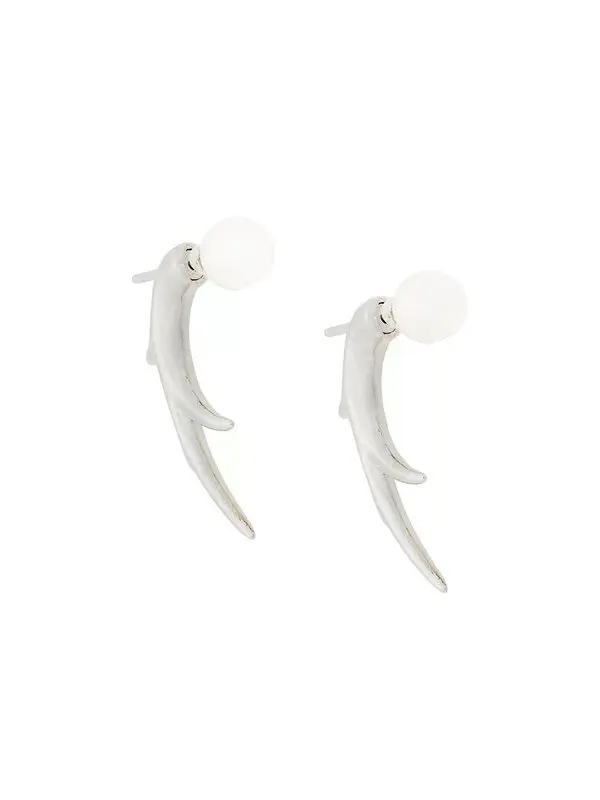 SHAUN LEANE Sterling Cherry Blossom Pearl Talon Earrings - Silver