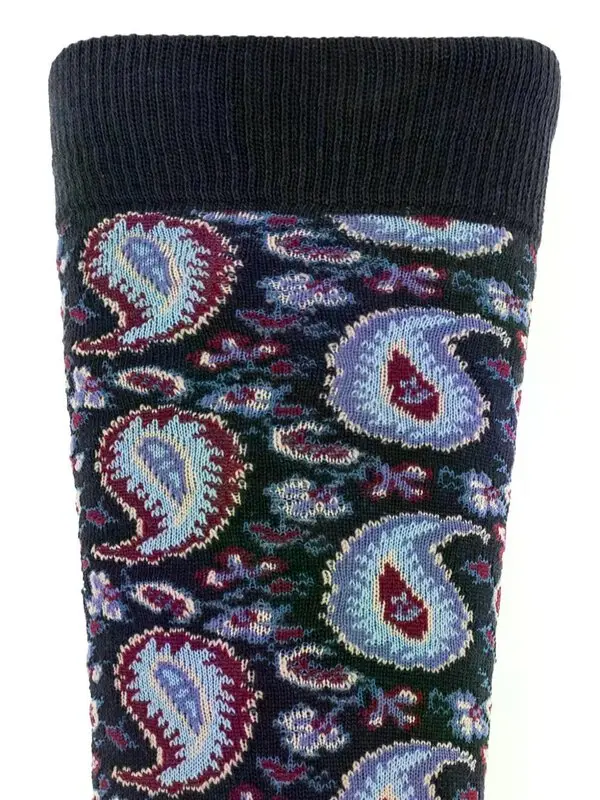 Etro Paisley Patterned Socks - Blue