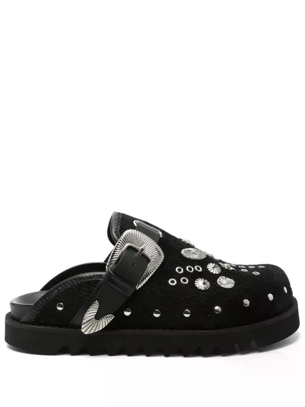 TOGA VIRILIS Eyelet Metal Sabot Loafers - Black