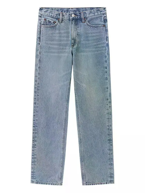 HEY JOANIE Logo-patch Straight Leg Jeans