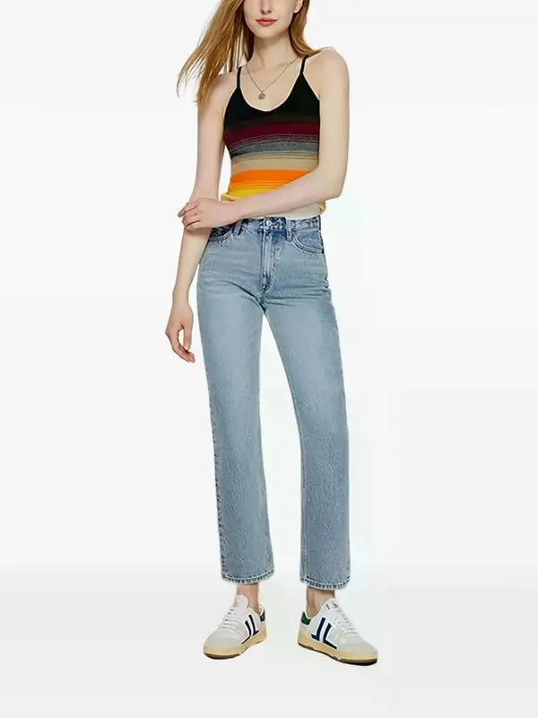 HEY JOANIE Logo-patch Straight Leg Jeans