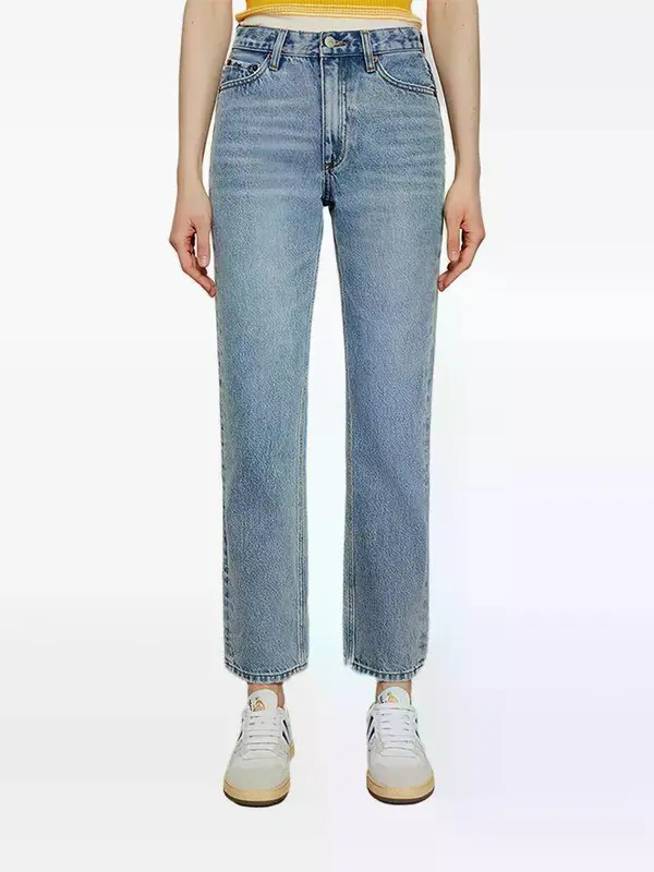 HEY JOANIE Logo-patch Straight Leg Jeans