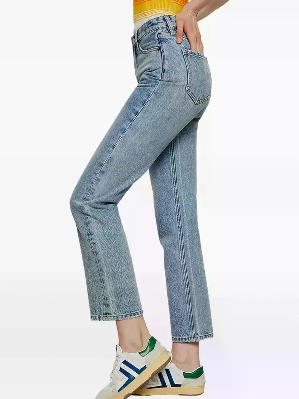 HEY JOANIE Logo-patch Straight Leg Jeans