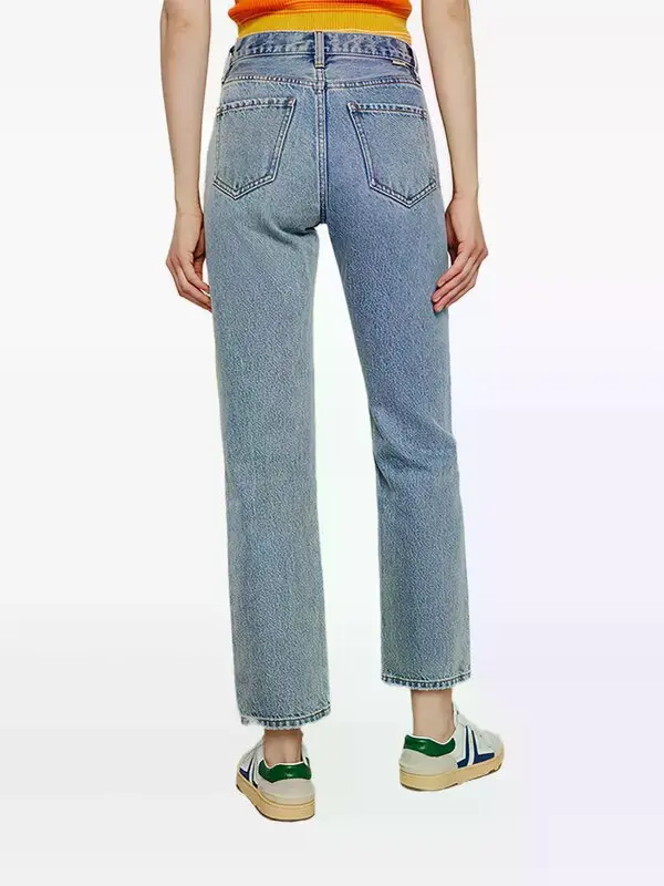 HEY JOANIE Logo-patch Straight Leg Jeans