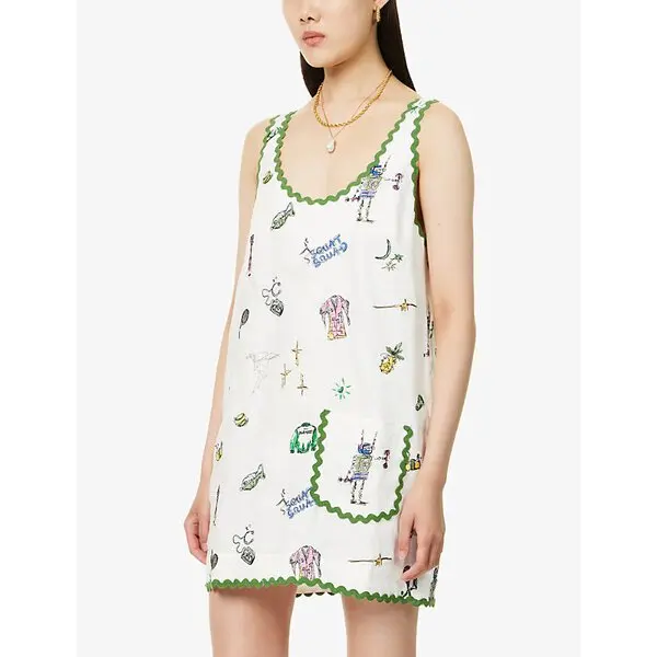 green emerald velvet dress TIMMY EMBROIDERED MINI DRESS – ALEMAIS