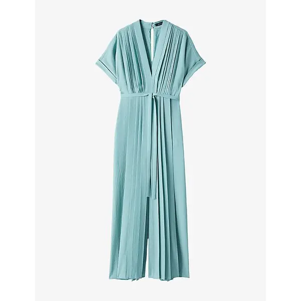 JOSEPH Sofia Airy Plissé Jumpsuit - Lagoon