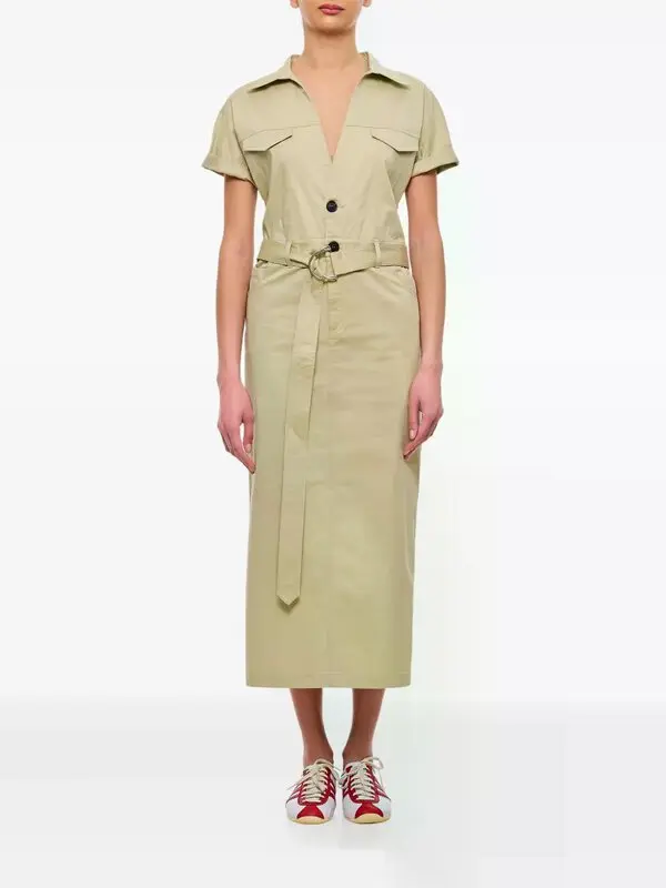 HALFBOY Button-up Belted Midi Shirt Dress