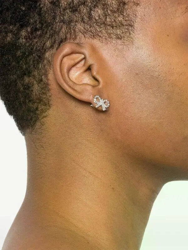 SELF-PORTRAIT Micro Bow Stud Earrings - Silver