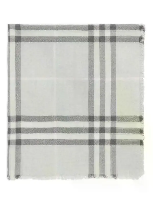 Burberry Check-print Wool Scarf - Grey