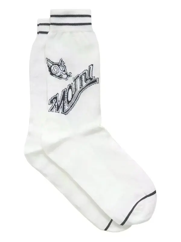 Marni Embroidered Logo Socks - White