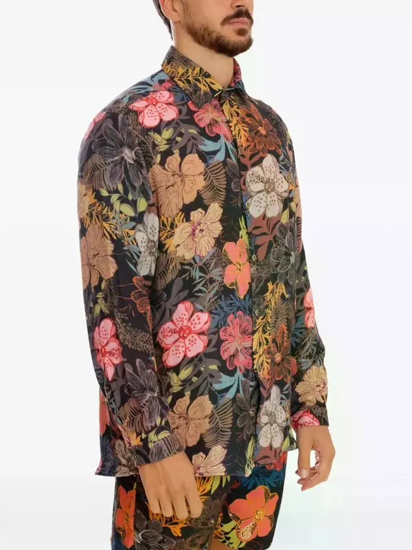 AMIR SLAMA Floral-print Button-up Shirt