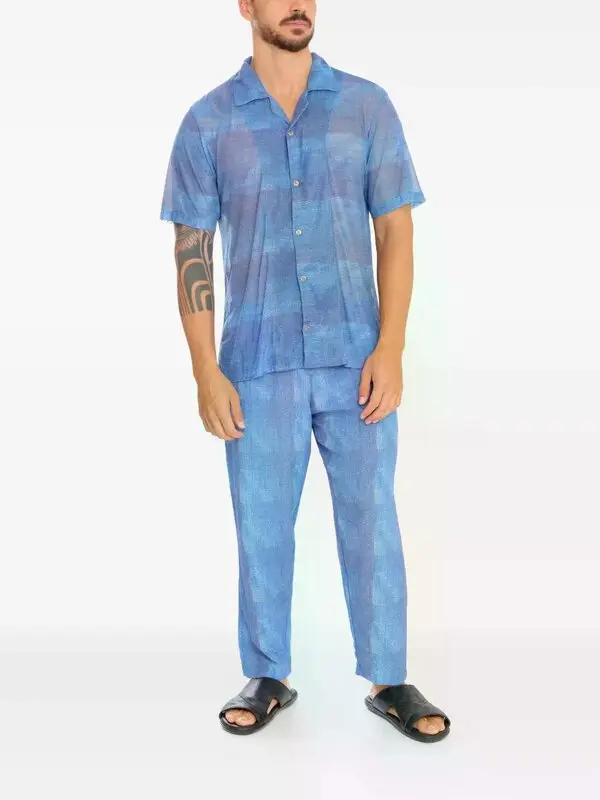 AMIR SLAMA Check-pattern Short-sleeve Shirt