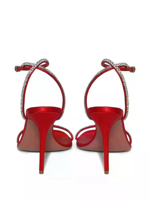 Amina Muaddi 105mm Diamante Sandals - Red
