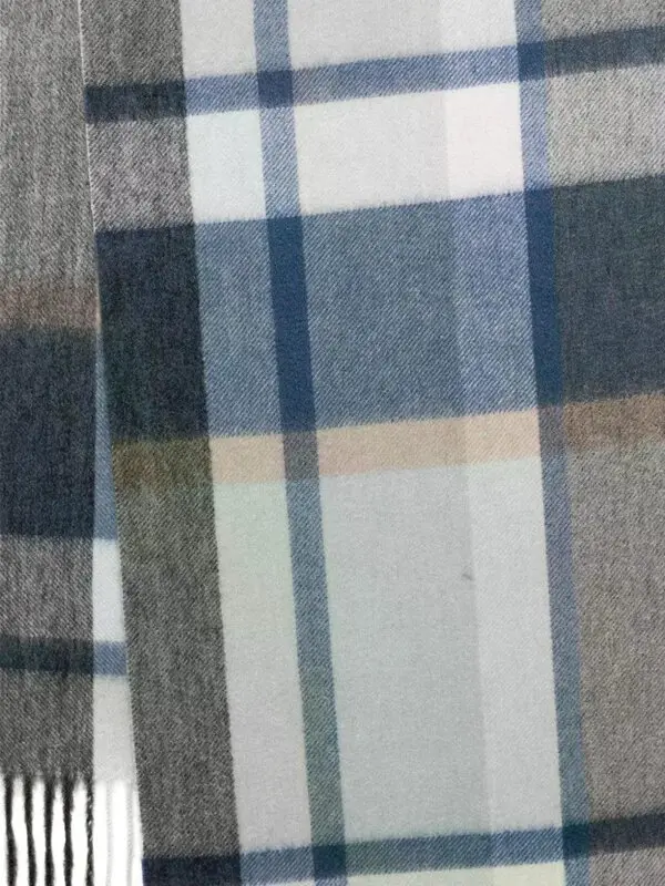 N.peal Cashmere Checked Scarf - Blue