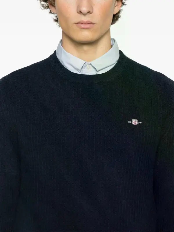 Gant Waffle-knit Sweater - Blue