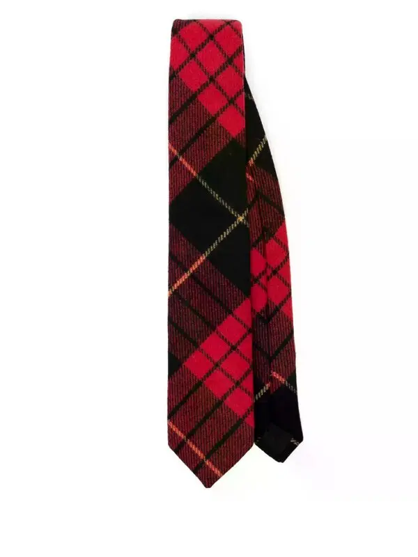 ERNEST W. BAKER Classic Tartan Check Pattern Tie - Red