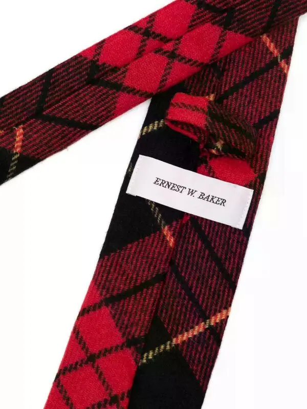 ERNEST W. BAKER Classic Tartan Check Neck Tie - Red