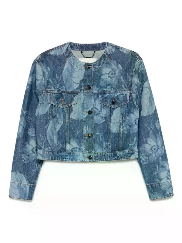 Fendi Printed Denim Cropped Jacket