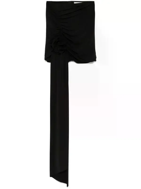 NISSA Floral-appliqué Mini Skirt - Black