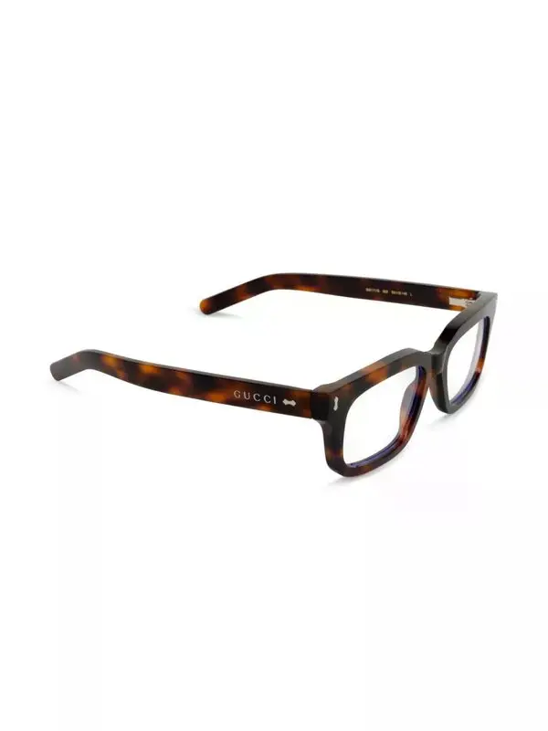 Gucci Acetate Rectangle Sunglasses With Clip-on Lenses