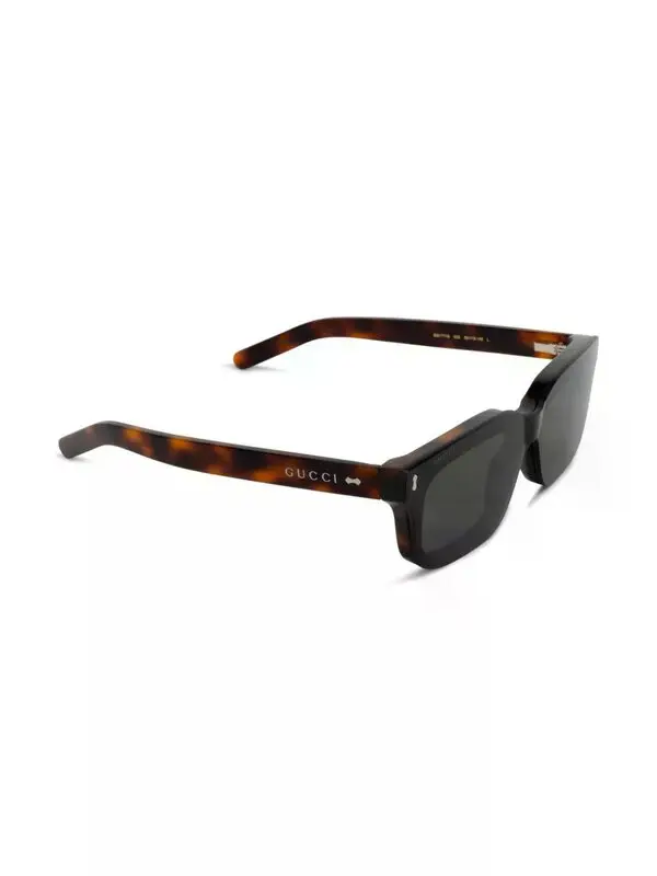 Gucci Acetate Rectangle Sunglasses With Clip-on Lenses