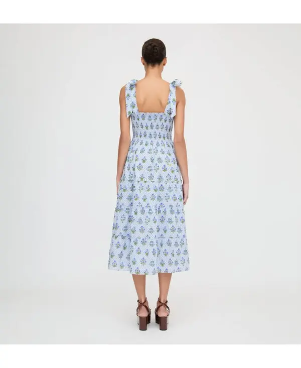Hill House Home The Ribbon Ellie Nap Dress - Blue Block Print | Editorialist