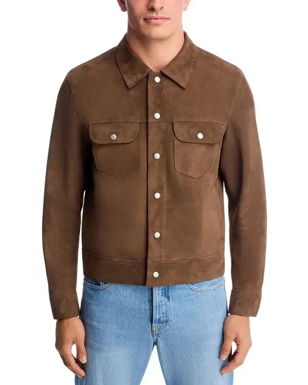 FRAME Suede Trucker Jacket - Mocha
