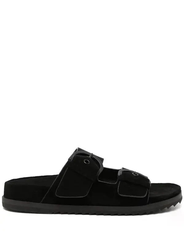 JAMES PERSE Suede Buckle Slides