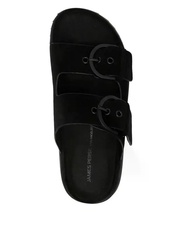JAMES PERSE Suede Buckle Slides