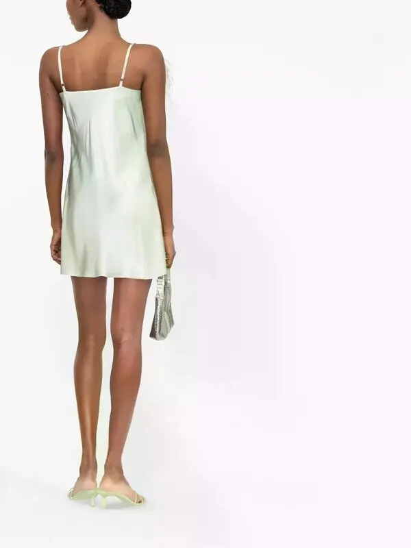 Sleeper Boheme Feather-trim Mini Dress