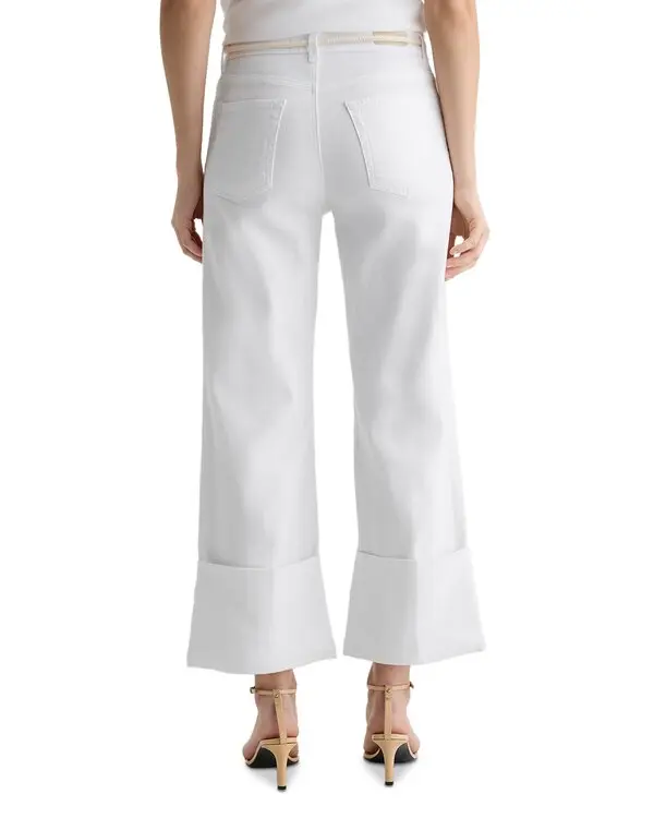 Ag Saige Wide-leg Crop Jeans With Cuff - White