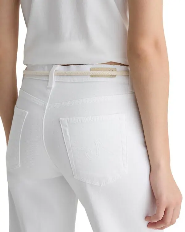 Ag Saige Wide-leg Crop Jeans With Cuff - White