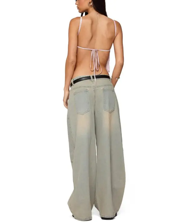 EDIKTED Santi Low Rise Wide Leg Jeans
