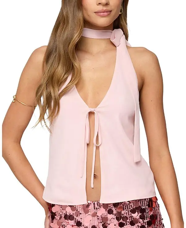 EDIKTED Riviere Split Front Halter Top