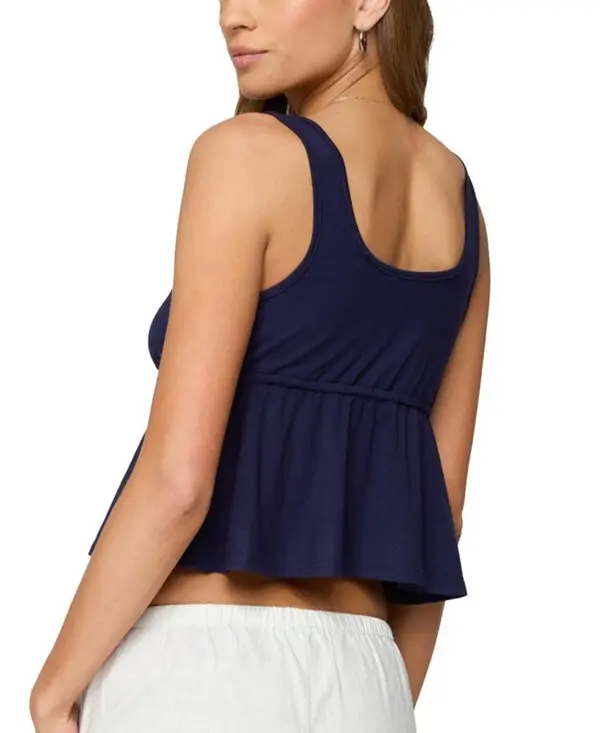 EDIKTED Alesia Tie Front Tank Top - Navy