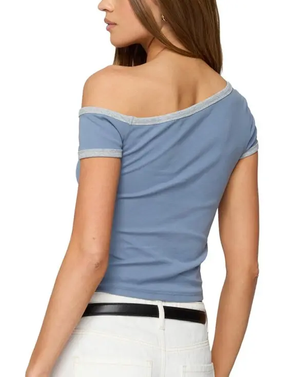 EDIKTED Lorna Contrast Off-shoulder Top