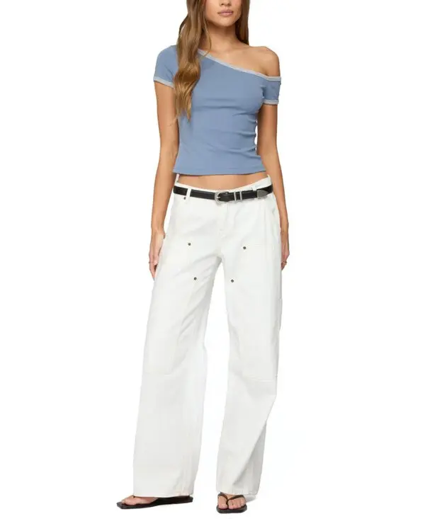 EDIKTED Lorna Contrast Off-shoulder Top