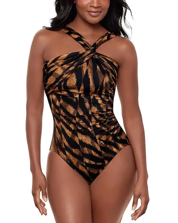 Miraclesuit Raya De Safari Europa One Piece Swimsuit - Black/brown