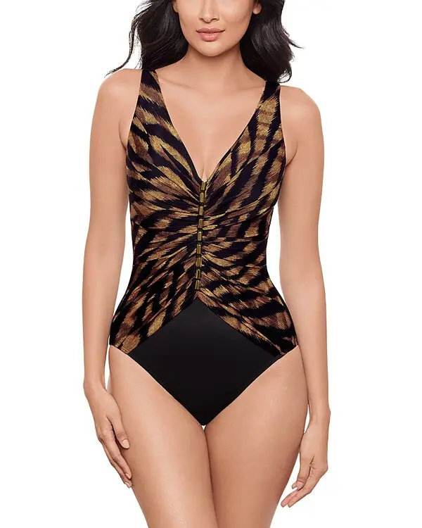 Miraclesuit Raya De Safari Charmer One Piece Swimsuit - Black/brown