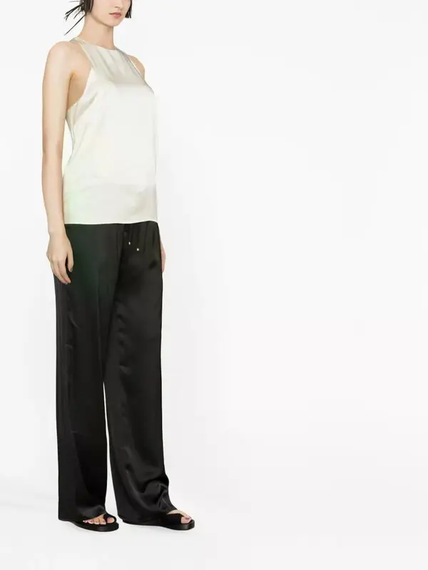 Loulou De Saison Twist-detail Racerback Silk Top - Neutrals