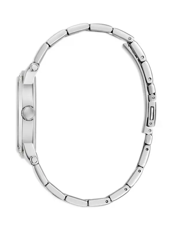 Guess Stainless Steel Watch With Crystal-encrusted Bezel - Silver