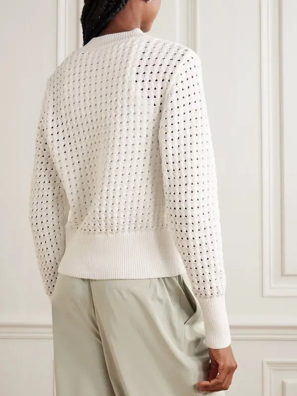 Varley Bettina Open-knit Cotton-blend Cardigan