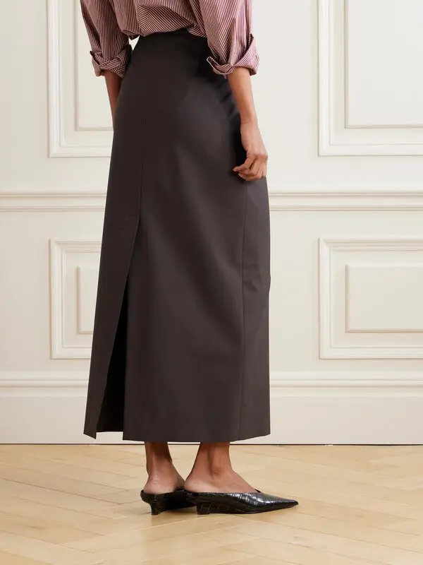 Brunello Cucinelli Wool-blend Pencil Midi Skirt