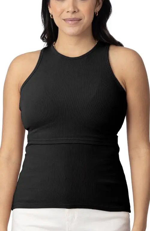KINDRED BRAVELY Ribbed Racerback Nursing Tank - Black