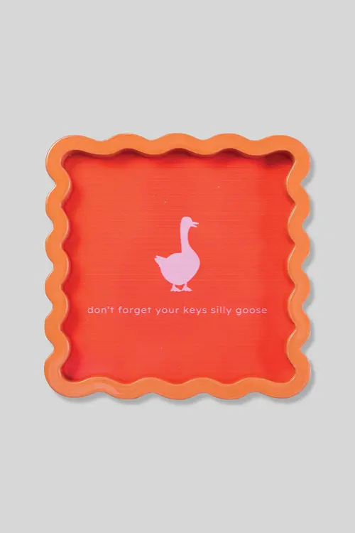 FURBISH Silly Goose Lacquer Tray - Orange/ Caramel